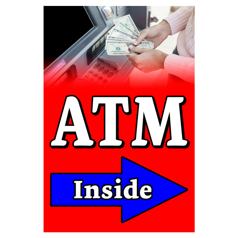 ATM Inside Economy A-Frame Sign 24" Wide by 36" Tall (Made in The USA ...