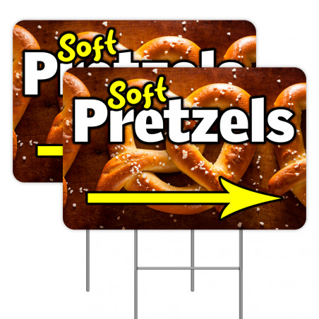 2 Pack Soft Pretzels Yard Signs 16" x 24" - Double-Sided Print, with ...