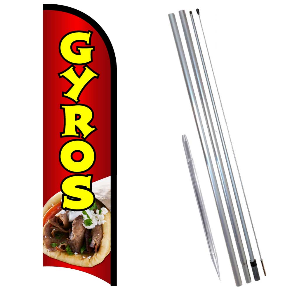 GYROS Premium Windless Feather Flag Bundle (Complete Kit) OR Optional ...
