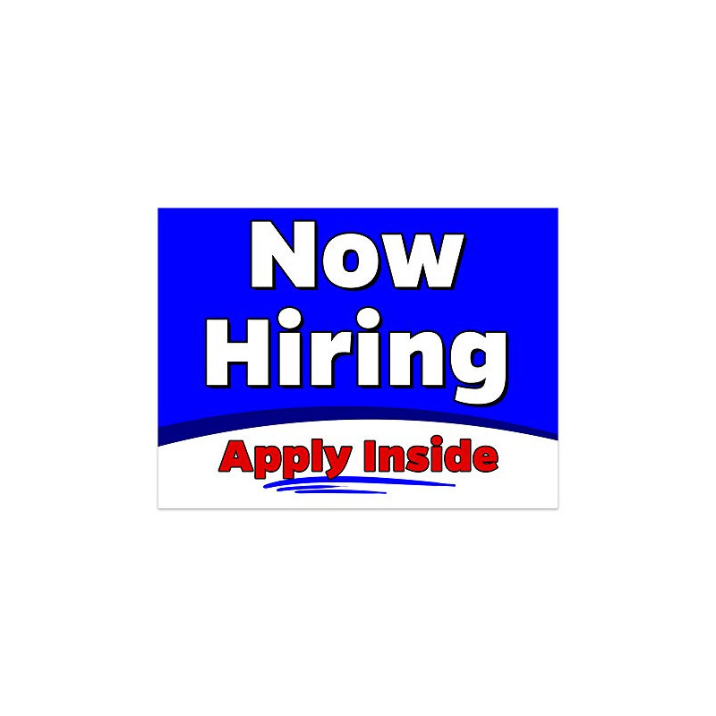 Now Hiring Apply Inside 32" x 24" Perforated Removable Window Decal ...