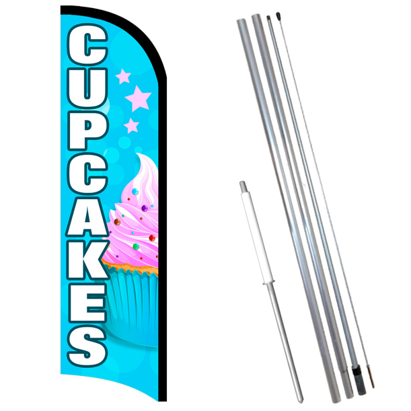 Vista Flags Cupcakes Premium Windless Feather Flag Bundle (11.5' Tall ...