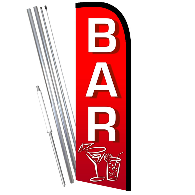 Vista Flags Bar Premium Windless Feather Flag Bundle (11.5' Tall Flag ...