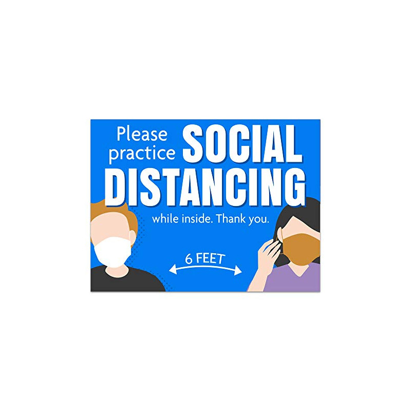 Please Practice Social Distancing (32" x 24") Perforated Removable ...