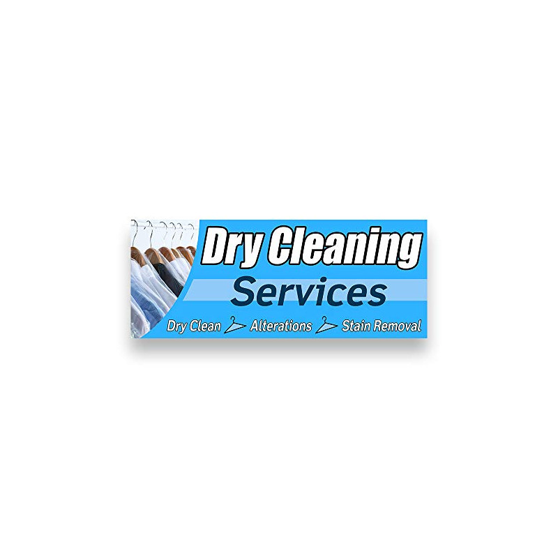 Dry Cleaning Services Vinyl Banner 5 Feet Wide by 2 Feet Tall