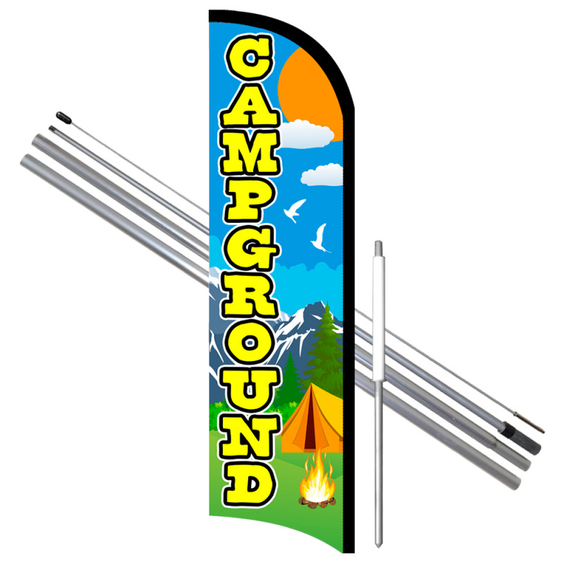 Vista Flags Campground Premium Windless Feather Flag Bundle (11.5' Tall ...