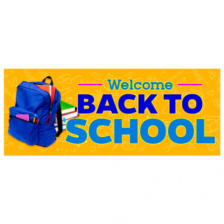 Welcome Back to School Vinyl Banner 5 Feet Wide by 2 Feet Tall