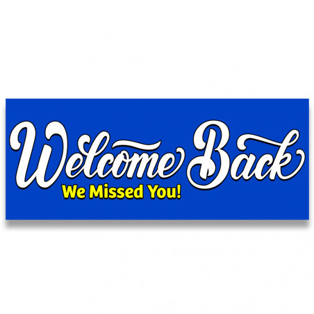 Welcome Back Vinyl Banner 5 Feet Wide by 2 Feet Tall