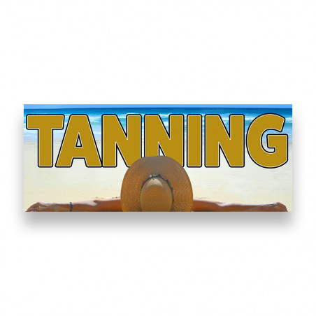 Tanning Vinyl Banner 5 Feet Wide by 2 Feet Tall