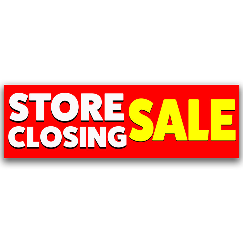 Store Closing Sale Vinyl Banner 5 Feet Wide by 2 Feet Tall