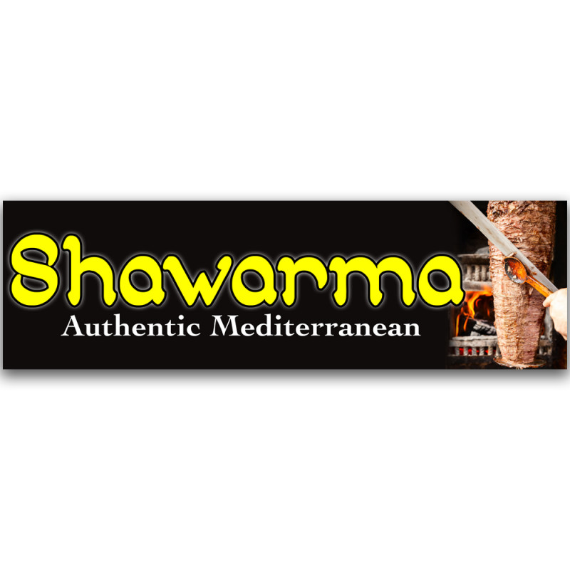 Shawarma Vinyl Banner 5 Feet Wide by 2 Feet Tall