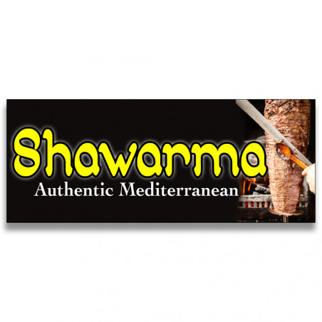 Shawarma Vinyl Banner 5 Feet Wide by 2 Feet Tall