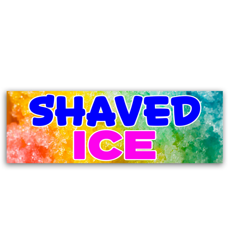 Shaved Ice Vinyl Banner 5 Feet Wide by 2 Feet Tall