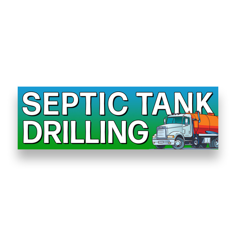 Septic Tank Drilling Vinyl Banner 5 Feet Wide by 2 Feet Tall
