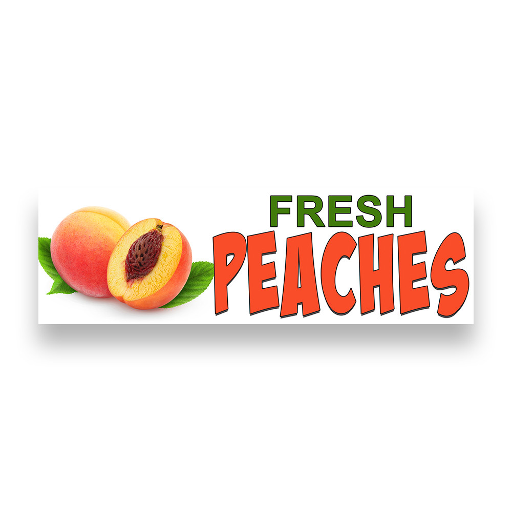 FRESH PEACHES Vinyl Banner (Size Options) Vinyl Banner with Optional ...