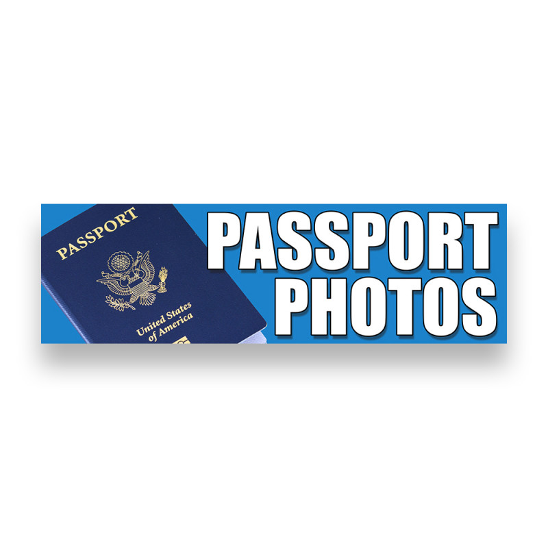 Passport Photos Vinyl Banner 5 Feet Wide by 2 Feet Tall