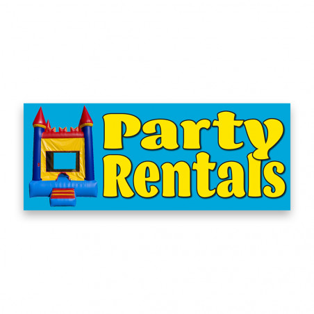 Party Rentals Vinyl Banner 5 Feet Wide by 2 Feet Tall