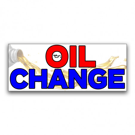 Oil Change Vinyl Banner 5 Feet Wide by 2 Feet Tall