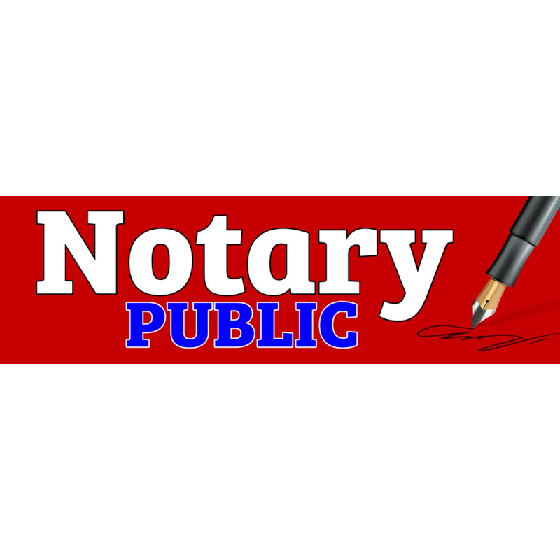 Notary Public Vinyl Banner 5 Feet Wide by 2 Feet Tall