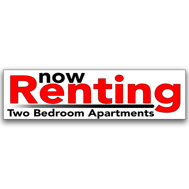 2 Pack Now Renting Two Bedroom Apartments Yard Signs 16" x 24" - Double ...
