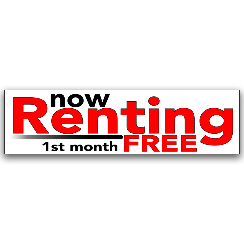 NOW RENTING 1st Month Free 2 Pack Double-Sided Yard Signs 16" x 24 ...