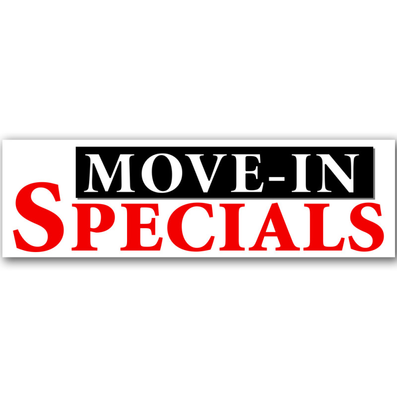 Move-in Specials Vinyl Banner 5 Feet Wide by 2 Feet Tall