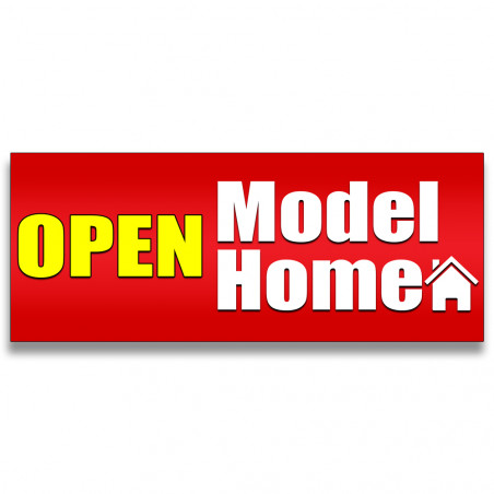 Model Home Open Vinyl Banner 5 Feet Wide by 2 Feet Tall