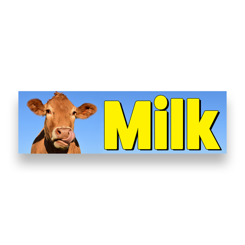 Milk Vinyl Banner 5 Feet Wide by 2 Feet Tall