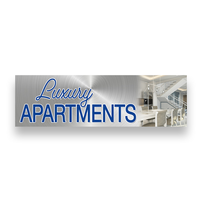 Luxury Apartments Vinyl Banner 5 Feet Wide by 2 Feet Tall