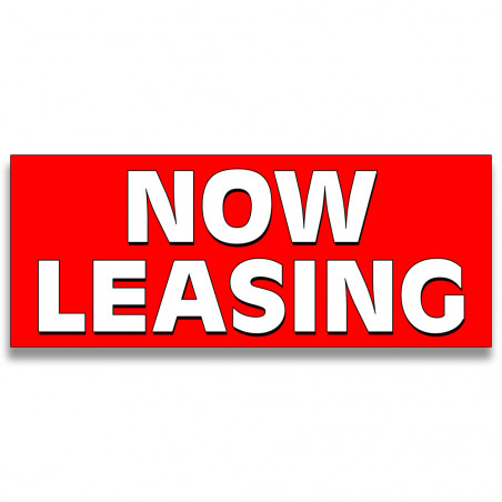 Now Leasing Vinyl Banner 5 Feet Wide by 2 Feet Tall