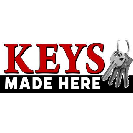 Keys Made Here Vinyl Banner 5 Feet Wide by 2 Feet Tall