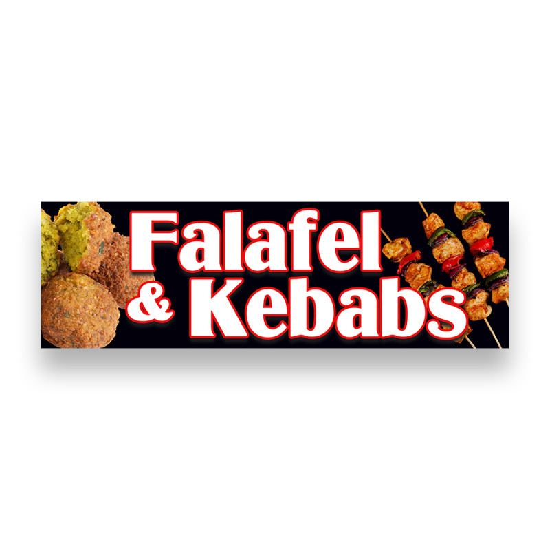 Falafel & Kebab Vinyl Banner 5 Feet Wide by 2 Feet Tall