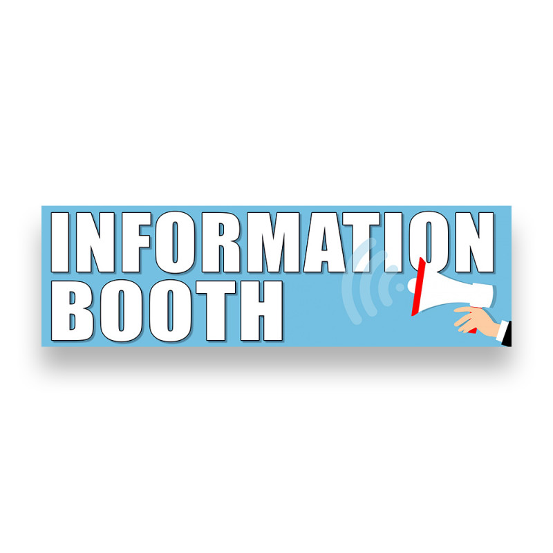 Information Booth Vinyl Banner 5 Feet Wide by 2 Feet Tall