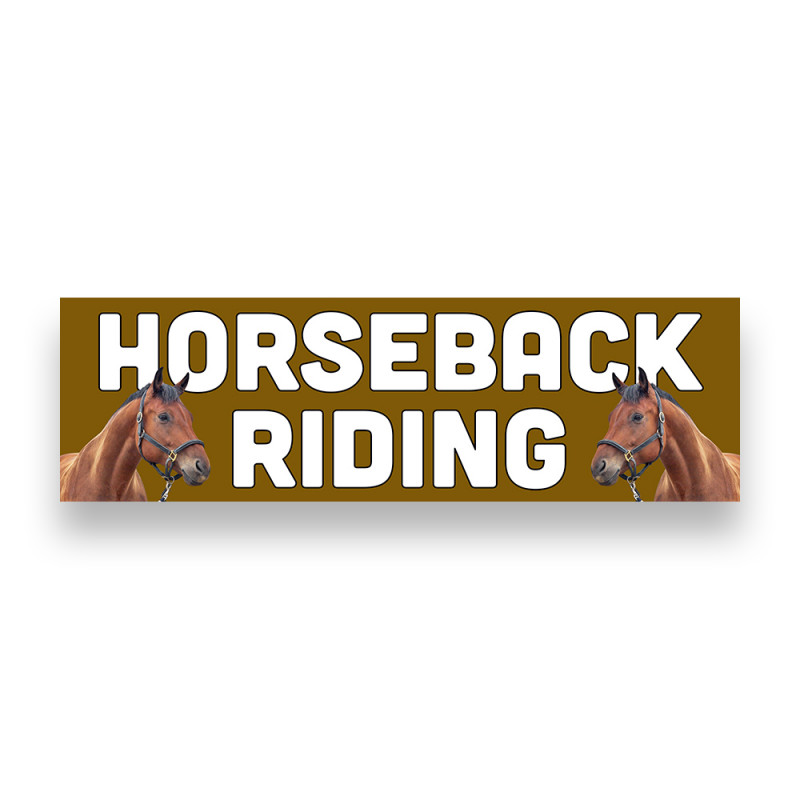 Horseback Riding Vinyl Banner 5 Feet Wide by 2 Feet Tall