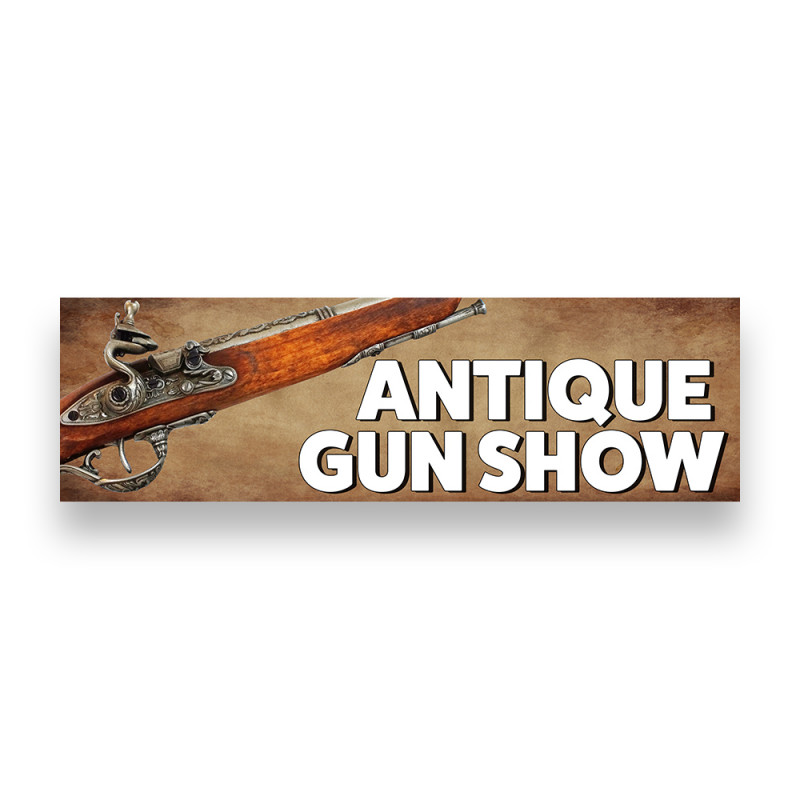 Antique Gun Show Vinyl Banner 5 Feet Wide by 2 Feet Tall