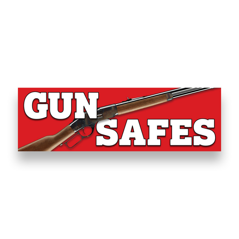 Guns and Ammo Vinyl Banner 5 Feet Wide by 2 Feet Tall