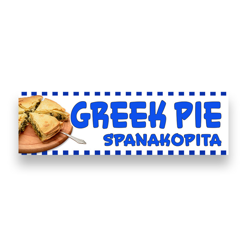Greek Pie Spanakopita Vinyl Banner 5 Feet Wide by 2 Feet Tall