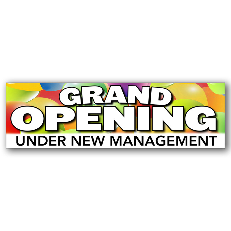 Grand Opening Under New Management Vinyl Banner 5 Feet Wide by 2 Feet Tall
