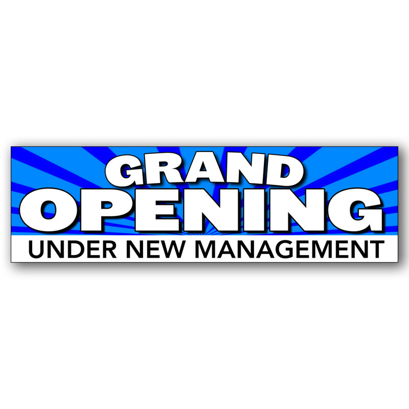 Grand Opening Under New Management Vinyl Banner 5 Feet Wide by 2 Feet Tall