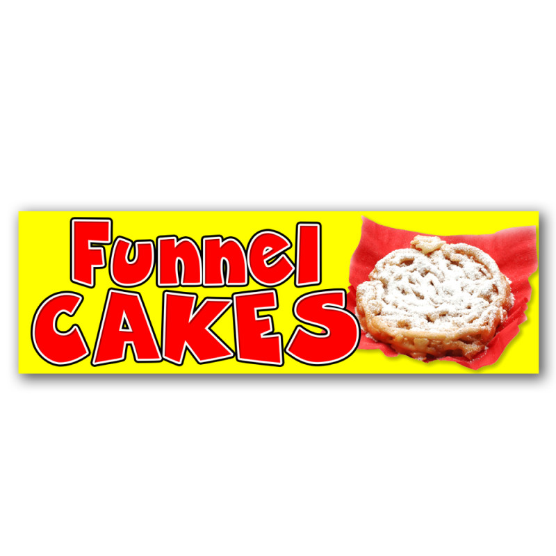 Funnel Cakes Vinyl Banner 5 Feet Wide by 2 Feet Tall