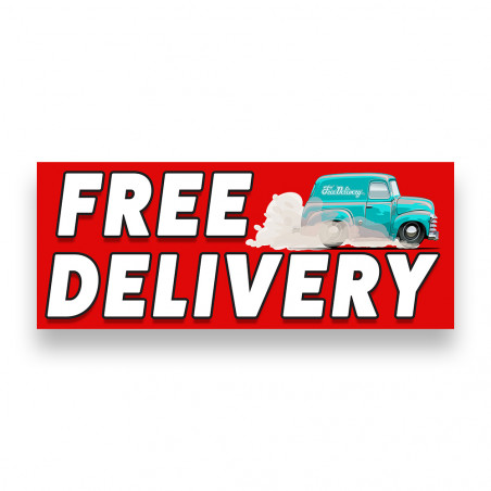 Free Delivery Vinyl Banner 5 Feet Wide by 2 Feet Tall