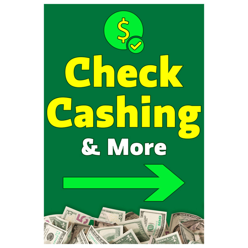 Check Cashing Economy A-Frame Sign 24" Wide by 36" Tall (Made in The USA)