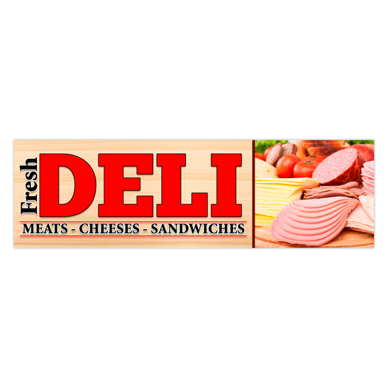 Fresh Deli Vinyl Banner 8 Feet Wide by 2.5 Feet Tall (Made in The USA)