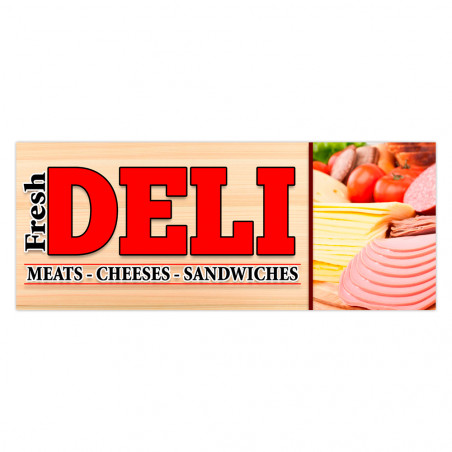 Fresh Deli Vinyl Banner 8 Feet Wide by 2.5 Feet Tall (Made in The USA)