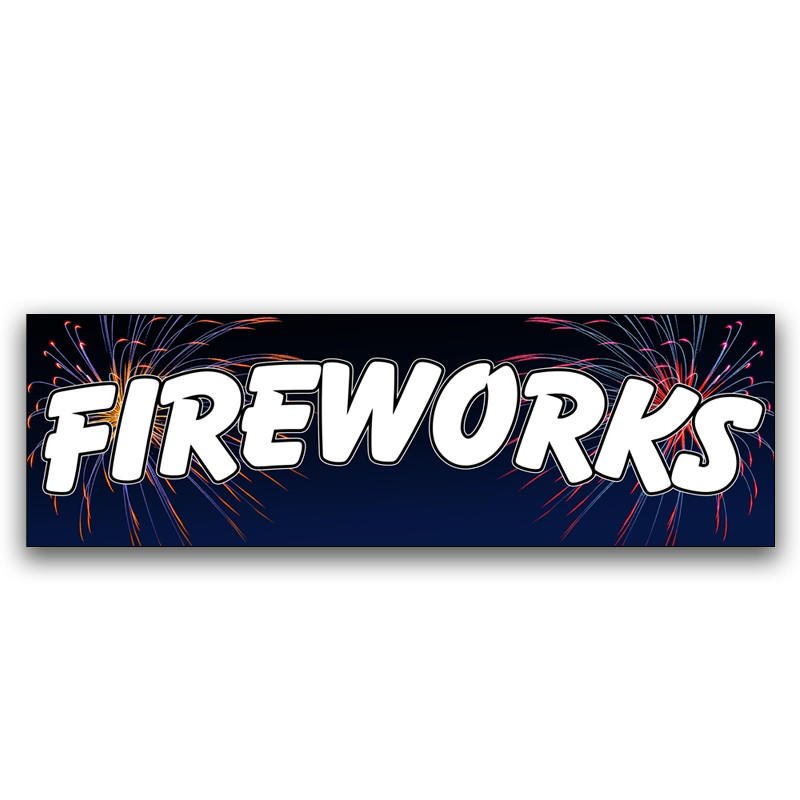 Fireworks Vinyl Banner 5 Feet Wide by 2 Feet Tall