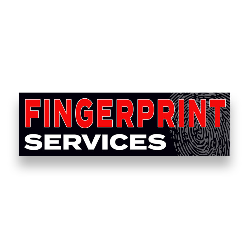 Fingerprint Services Vinyl Banner 5 Feet Wide by 2 Feet Tall