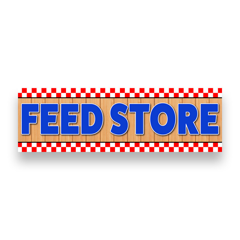 Feed Store Vinyl Banner 5 Feet Wide by 2 Feet Tall