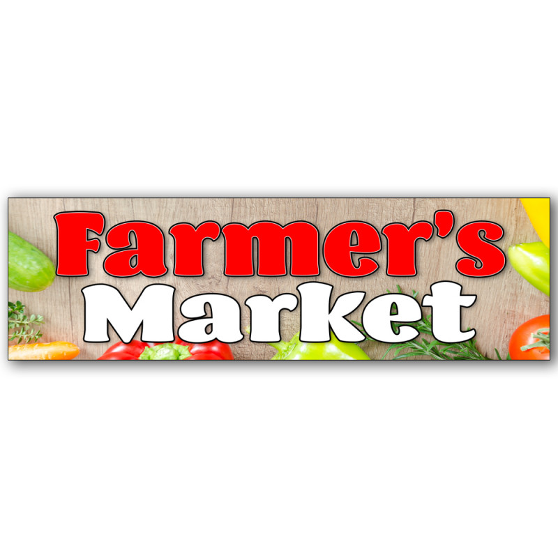 Farmers Market Vinyl Banner 5 Feet Wide by 2 Feet Tall