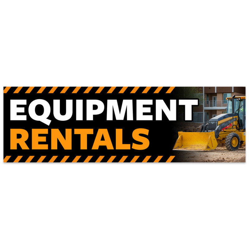 Equipment Rentals Vinyl Banner 5 Feet Wide by 2 Feet Tall