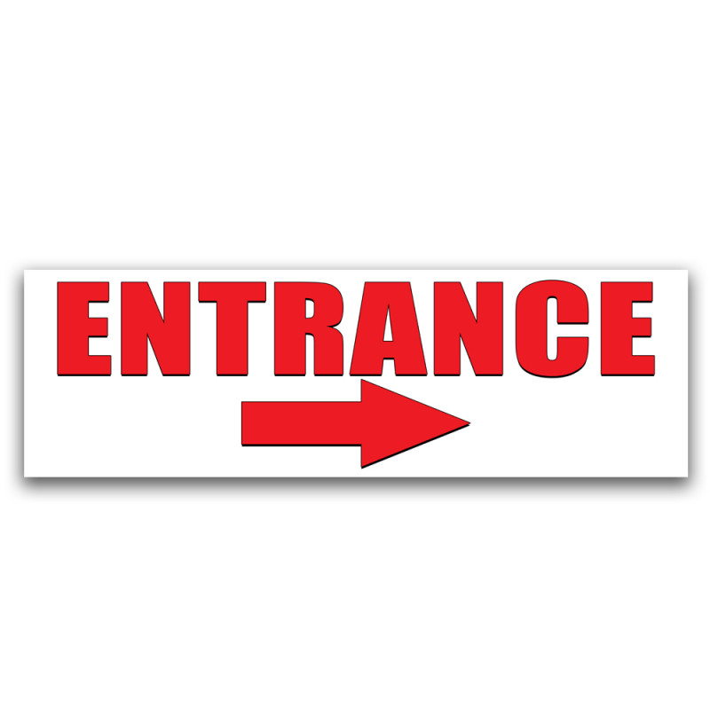Entrance (Right Arrow) Vinyl Banner 5 Feet Wide by 2 Feet Tall