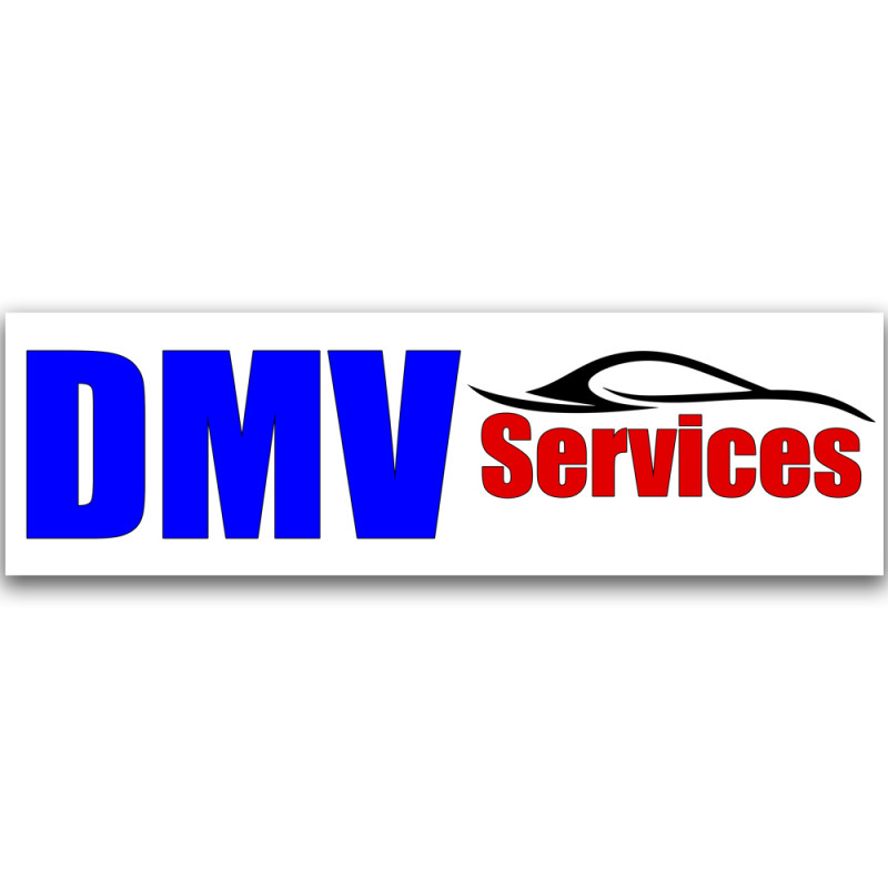 DMV Services Vinyl Banner 5 Feet Wide by 2 Feet Tall